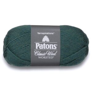 patons classic wool yarn, 3.5oz, gauge 4 medium, 100% wool jade - for crochet, knitting & crafting