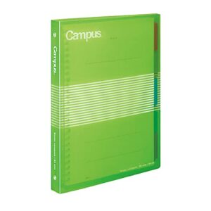 kokuyo campus slide binder with transparent stripes, middle type, b5, 26 holes, up to 100 sheets, yellow green, japan import (ru-p334nyg)