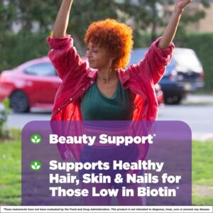 Natrol Beauty Biotin 1000mcg, Dietary Supplement for Healthy Hair, Skin, Nails and Energy Metabolism, 100 Tablets, 100 Day Supply