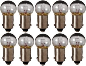 eiko - 55 mini indicator lamp - 7 volt - 0.41 amp - g4.5 bulb - miniature bayonet base - 10 pack