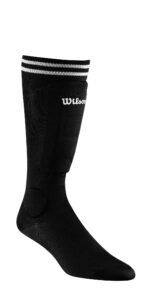 wilson soccer sock shin guards - peewee size, black