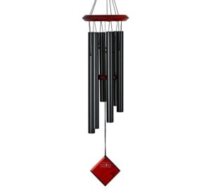 woodstock chimes encore collection, chimes of pluto, 27'' black wind chimes for outdoor, patio, home or garden décor (dck27)