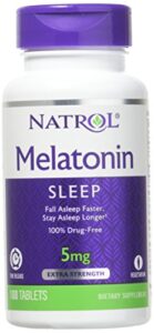 melatonin 5 mg time release by natrol 100 tablets