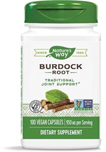 nature's way burdock root 475 mg per capsule,100 count (pack of 2)