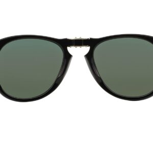 Persol PO0714 Aviator Sunglasses, Black/Green Polarized, 54 mm