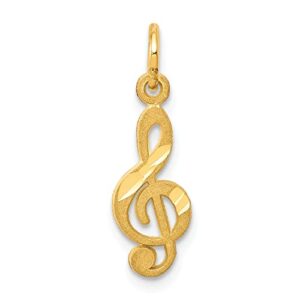 findingking 10k gold treble clef music note charm musical jewelry