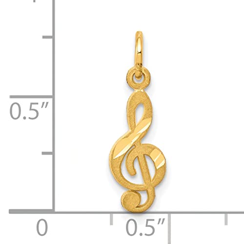 FindingKing 10K Gold Treble Clef Music Note Charm Musical Jewelry