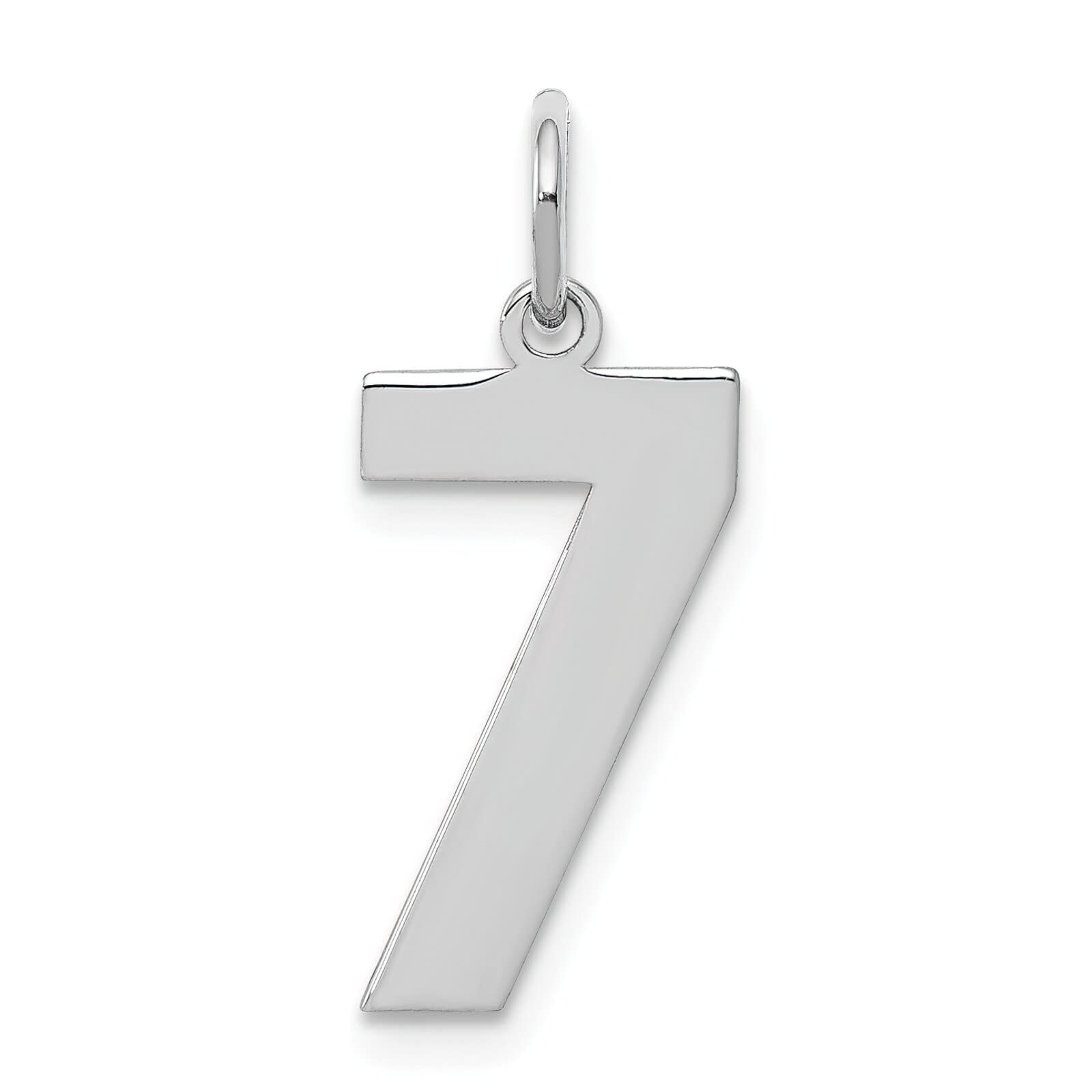 FindingKing Sterling Silver Medium Polished Number 7 Charm Pendant