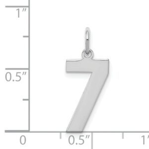 FindingKing Sterling Silver Medium Polished Number 7 Charm Pendant