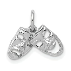 findingking 14k white gold comedy tragedy charm drama mask jewelry