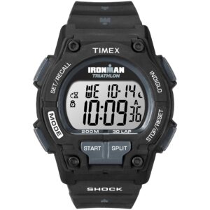 timex men's t5k196 ironman endure 30 shock full-size black resin strap watch