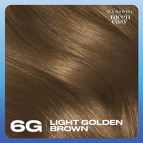 Clairol Nice'n Easy Permanent Hair Dye, 6G Light Golden Brown Hair Color, Pack of 3