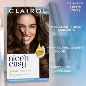 Clairol Nice'n Easy Permanent Hair Dye, 6G Light Golden Brown Hair Color, Pack of 3