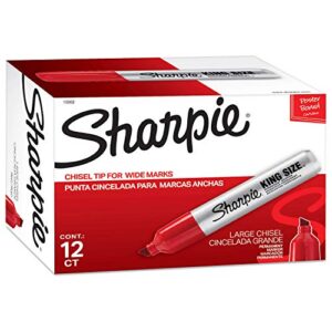 sharpie box of 12 pro king size chisel tip permanent markers