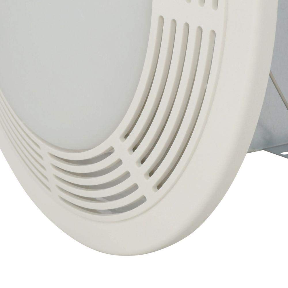 Broan-NuTone 751 Round Fan and Light Combo for Bathroom and Home, White Grille with Glass Lens, 100-Watts, 5.0 Sones, 100 CFM