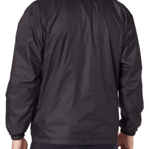 Augusta Sportswear Men's Standard Nylon Coach's Jacket/Lined, Black, X-Large