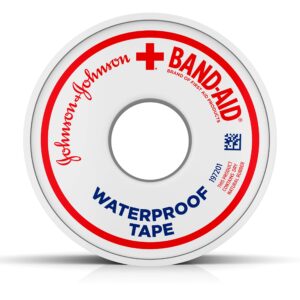 band-aid brand of first aid products 100% waterproof self-adhesive medical tape roll to secure bandages, durable first aid wound care bandaging tape, 1 inch by 10 yards (pack of 2)