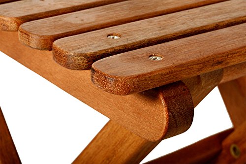 BYER OF MAINE - Pangean Folding Wooden Table, Hardwood Portable Table for Deck, or Camping, Use Indoors or Outdoors - 18" H x 16" W x 16" D