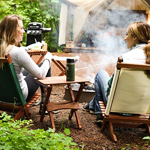 BYER OF MAINE - Pangean Folding Wooden Table, Hardwood Portable Table for Deck, or Camping, Use Indoors or Outdoors - 18" H x 16" W x 16" D