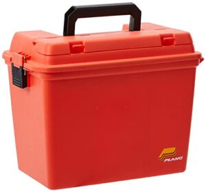 plano extra large dry storage box with tray orange