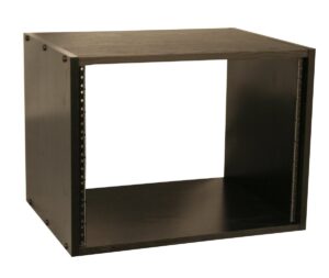 gator cases wooden studio rack; 8u size with 15.25" depth - black (gr-studio-8u)