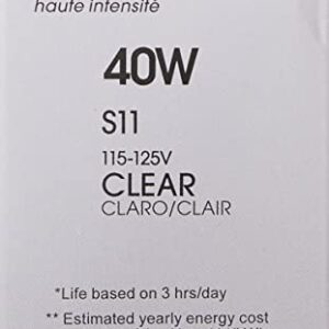 Satco S3629 Intermediate Base 40-Watt S11 Light Bulb, Clear, 1 Count (Pack of 1)