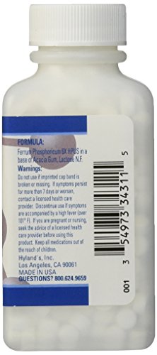 Hyland's Decongestant and Sinus Relief, Inflammation Supplement, Natural Relief of Cold and Fever Symptoms, Hyland's #4 Cell Salt Ferrum Phos 6X Tablets, 500 Count