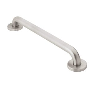 moen bathroom safety 24-inch shower grab bar with a slip-resistant peened texture and concealed screws for handicapped or elderly, r8724p