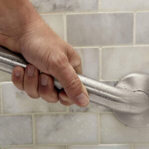 Moen Bathroom Safety 24-Inch Shower Grab Bar with a Slip-Resistant Peened Texture and Concealed Screws for Handicapped or Elderly, R8724P