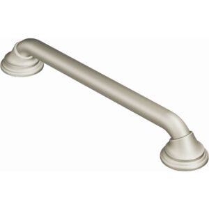 moen ultima brushed nickel bathroom safety 36-inch designer bathroom grab bar with curl grip for handicapped or elderly, r8736d3gbn