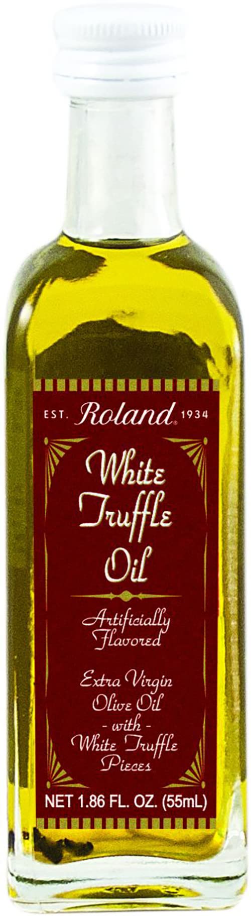 Roland Foods White Truffle Oil with Truffle Pieces, 1.86 Fl Oz Bottle, Pack of 2