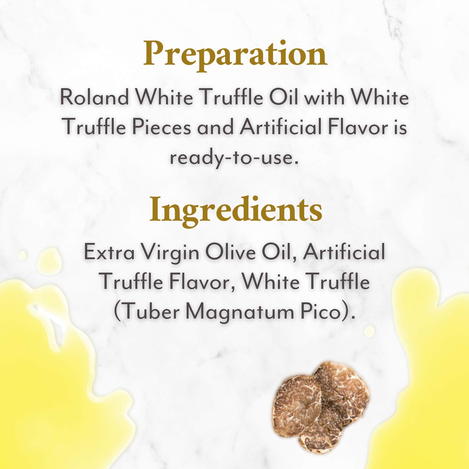 Roland Foods White Truffle Oil with Truffle Pieces, 1.86 Fl Oz Bottle, Pack of 2