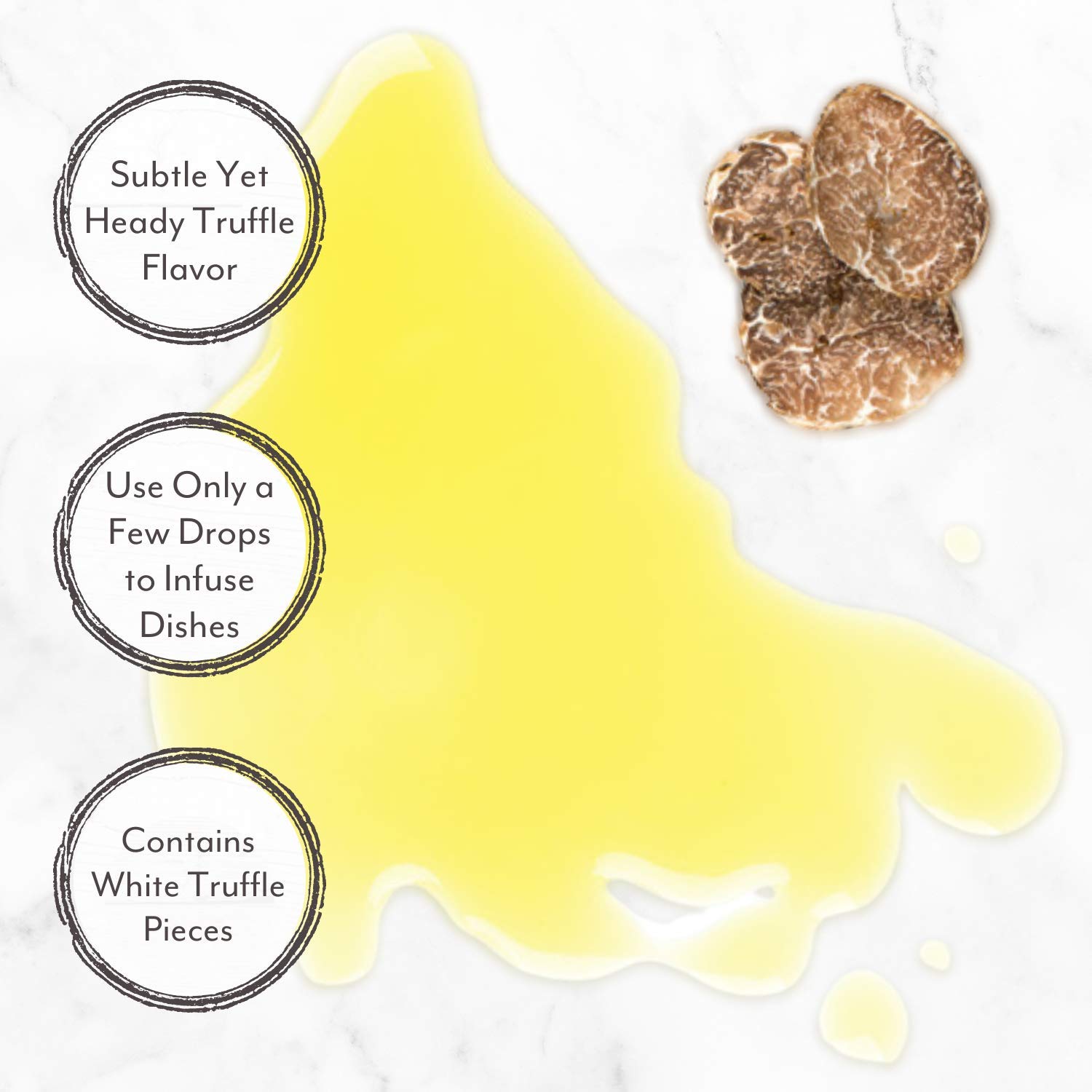 Roland Foods White Truffle Oil with Truffle Pieces, 1.86 Fl Oz Bottle, Pack of 2