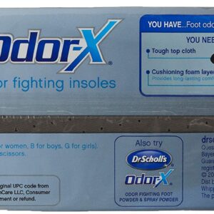 Dr. Scholl's Odor-X Odor Fighting Insoles, 1-Pair Packages (Pack of 4)