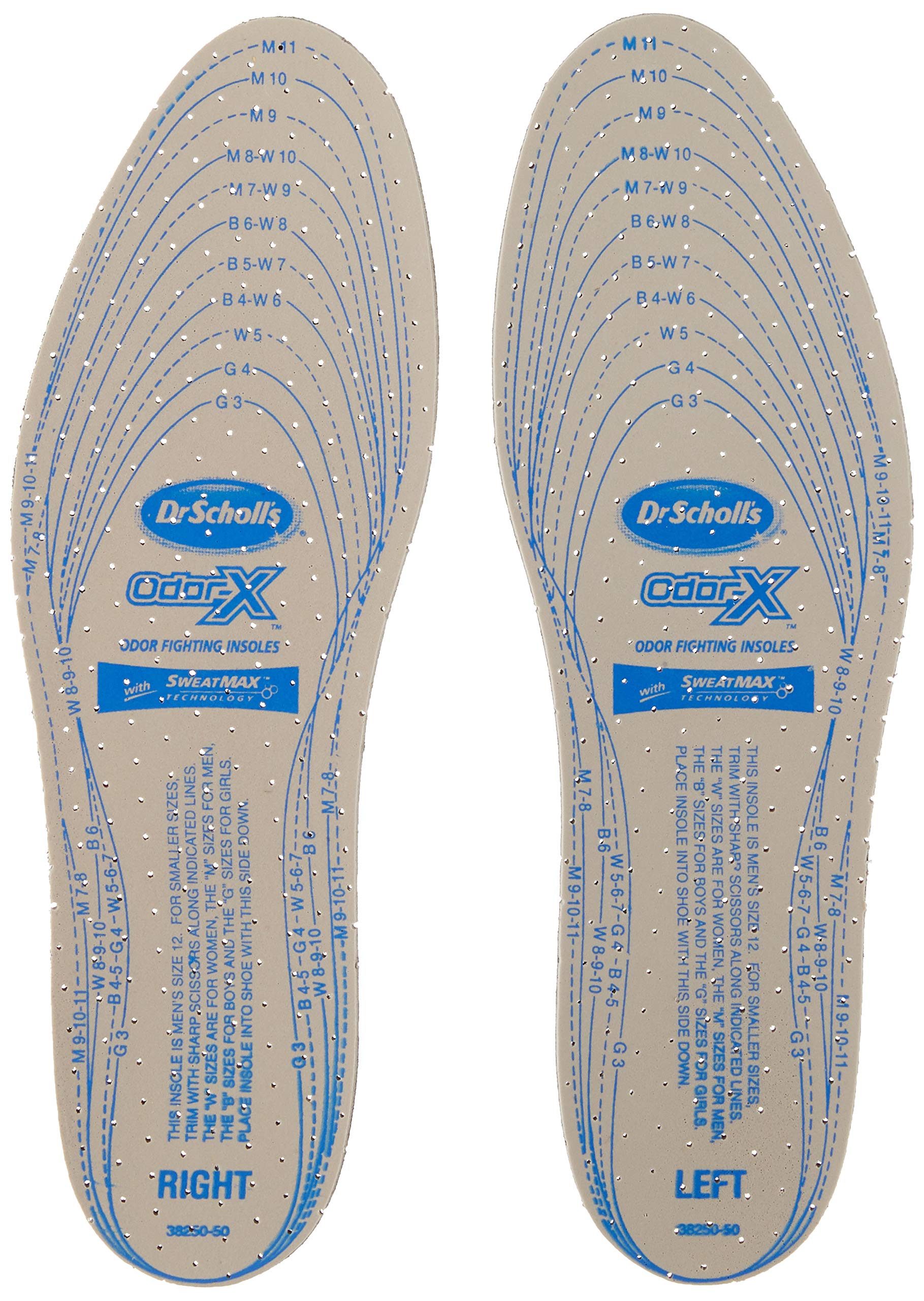 Dr. Scholl's Odor-X Odor Fighting Insoles, 1-Pair Packages (Pack of 4)