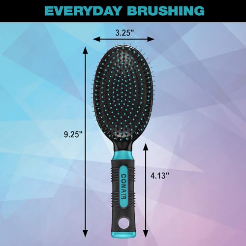 Conair Salon Results Hairbrush for Men and Women - Detangling Hair brush - Hairbrush for all hair types - Wire Bristles and Cushion Base