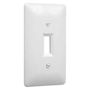 taymac 4000w paintable single toggle light wall plate cover, white, 1-gang