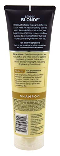 John Frieda sheer blonde Highlight Activating Enhancing Shampoo For Lighter Blondes 8.45 oz (Pack of 3)