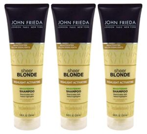 john frieda sheer blonde highlight activating enhancing shampoo for lighter blondes 8.45 oz (pack of 3)