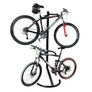 rad cycle gravity bike stand bicycle rack storage or display holds two bicycles holds up to 125 lbs. no tools required