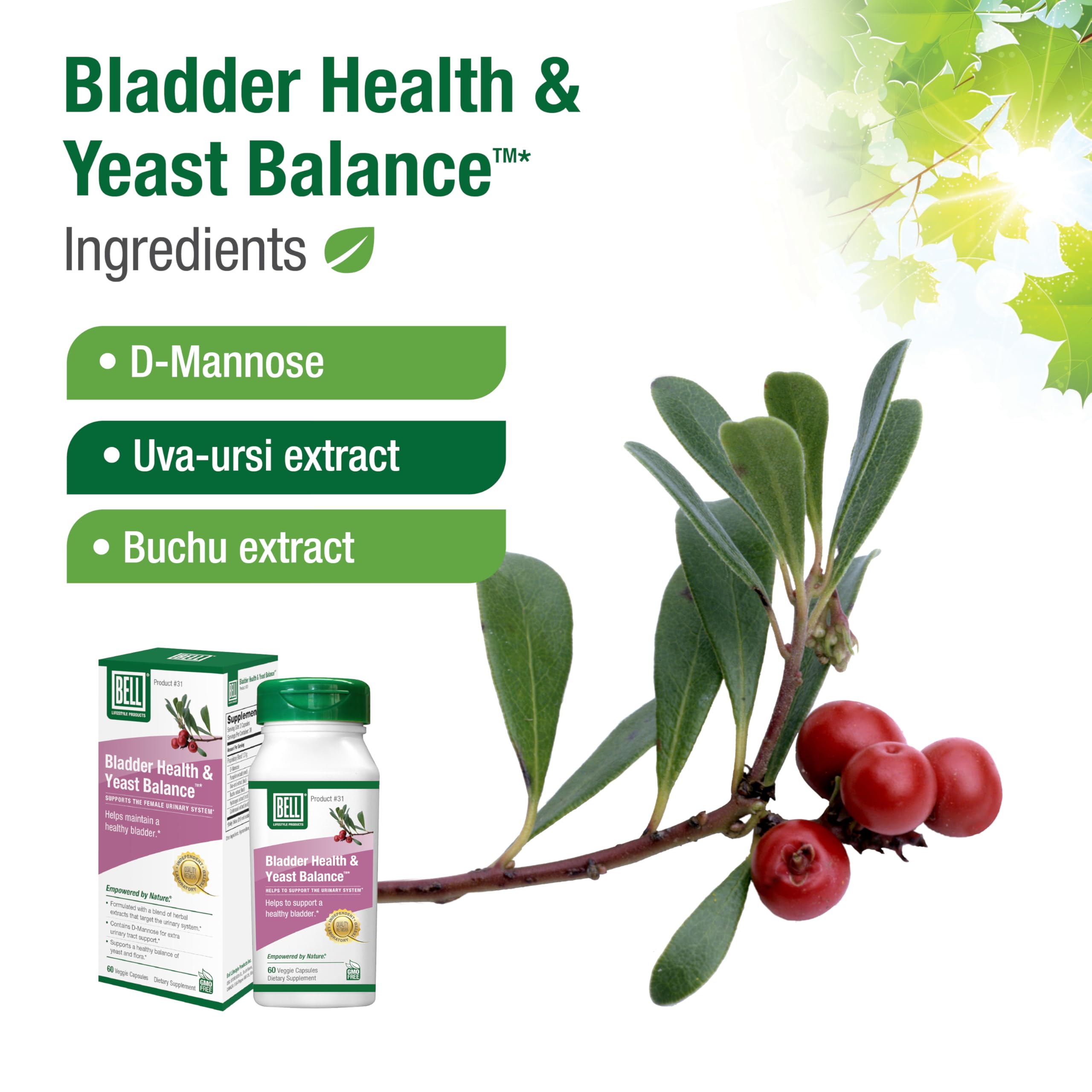 Bell Lifestyle Products Bladder Health & Yeast Balance | 60 Capsules