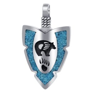 arrowhead turquoise gemstone bear claw southwestern style 925 sterling silver pendant for women