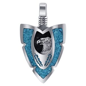 gem avenue arrowhead eagle turquoise gemstone southwestern style 925 sterling silver pendant for women