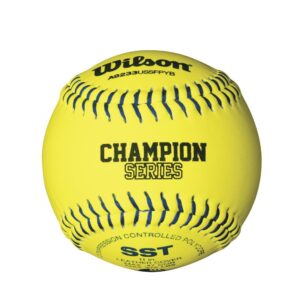 wilson sporting goods usssa series leather softball (1 dozen), optic yellow, 11-inch,wta9233bussfpyb