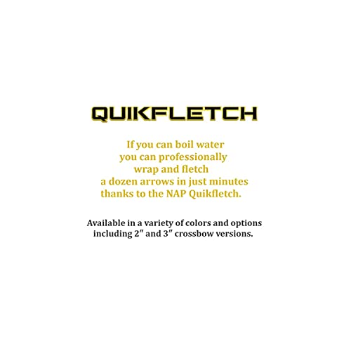 New Archery Products Quikfletch Quikspin 2" 3-Vane Stabilizing Fletching - White Tube, Yellow/White Vanes