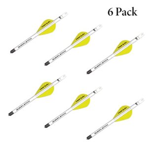 New Archery Products Quikfletch Quikspin 2" 3-Vane Stabilizing Fletching - White Tube, Yellow/White Vanes