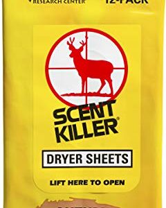 Wildlife Research 580 Scent Killer Autumn Formula Dryer Sheets, 12 Sheets,Yellow,Small