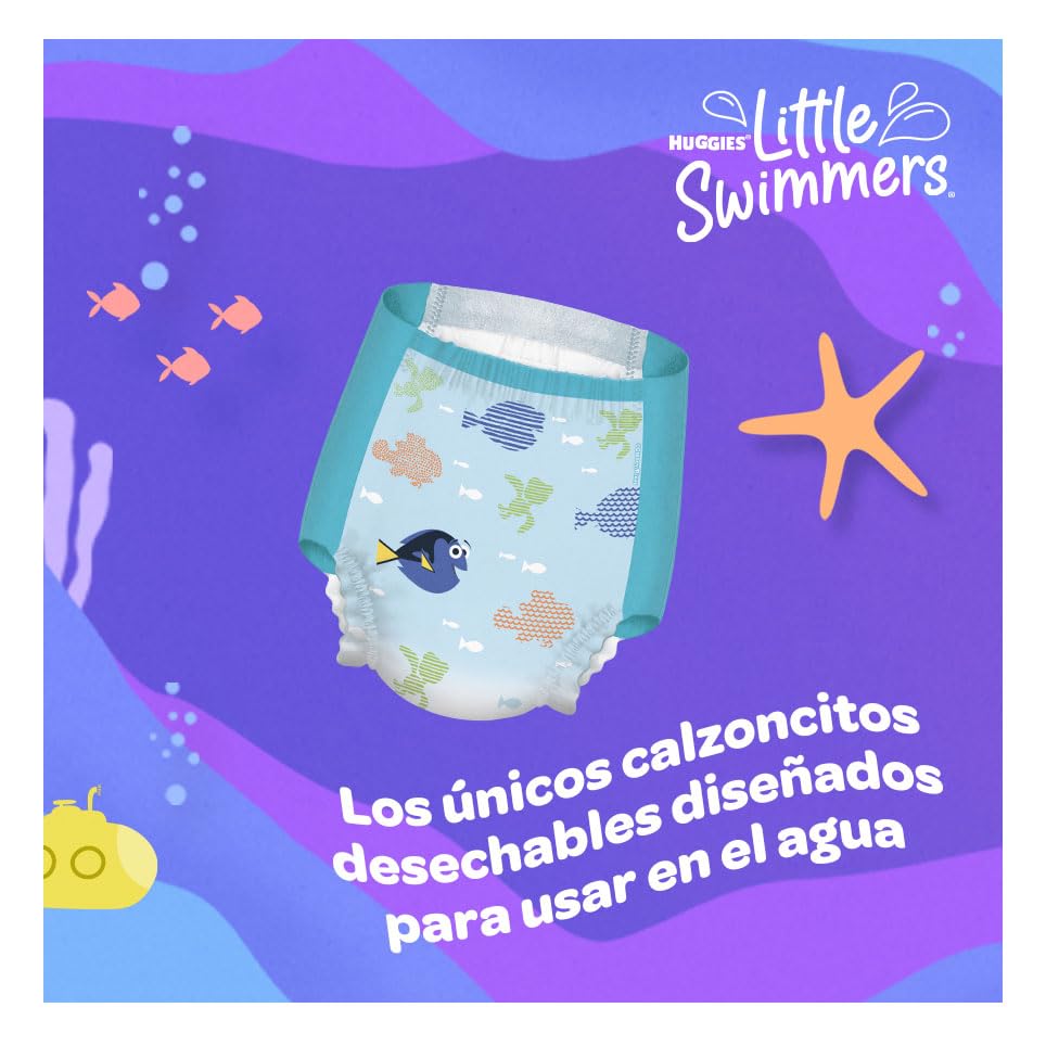 Huggies Little Swimmers Disposable Swim Diapers, Swimpants, Size 3 Small (16-26 lb.), 12 Ct. (Packaging May Vary)