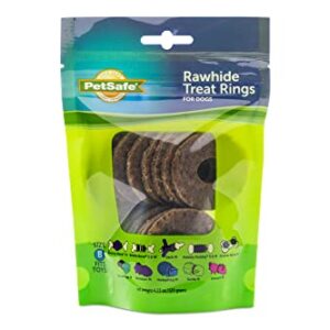 PetSafe Natural Rawhide Treat Ring Refills for Busy Buddy Dog Toys, Size B fits Small/Medium and Medium Toys, 16 Rings