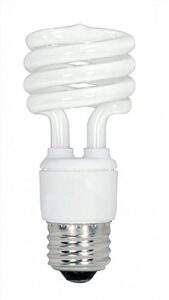 satco s6235 13-watt medium base t2 mini spiral, 2700k, 120v, equivalent to 60-watt incandescent lamp for enclosed fixtures